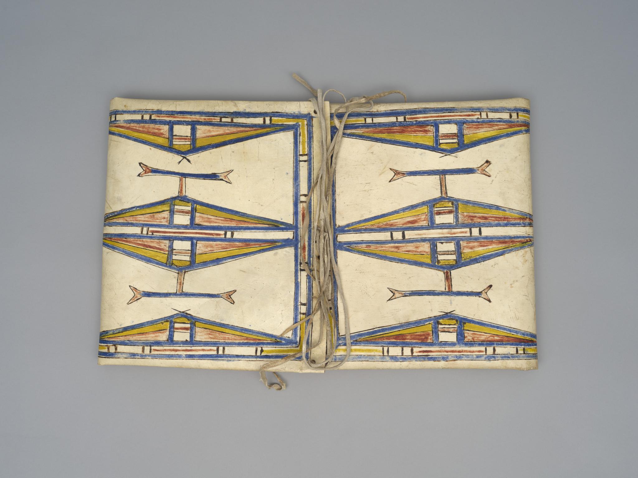 rawhide, paint, semi-tanned hide